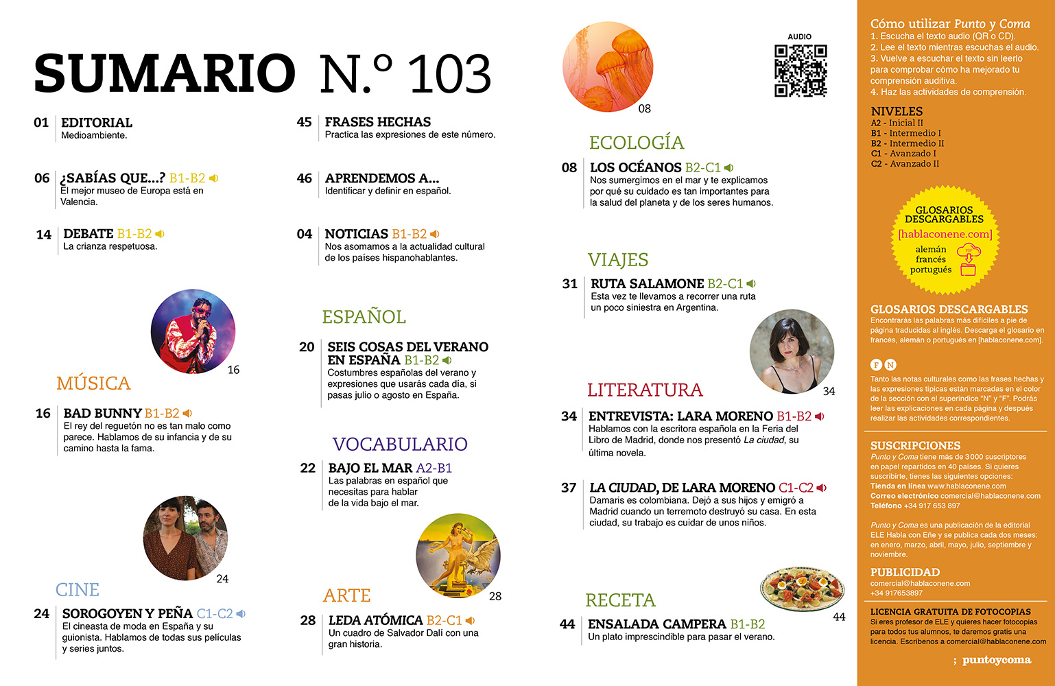 Spanish Audio Magazine Punto y Coma for intermediate learners of Spanish